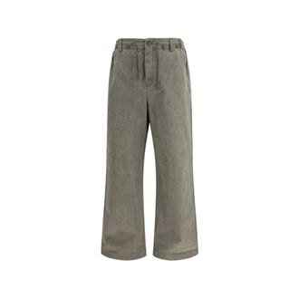 Golden Goose Denim Hosen mit Kordelzug - - Trousers - Herren - Gr&uuml;n - XS