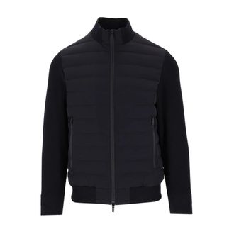 Emporio Armani Daunenjacke mit Strick&auml;rmeln - - Jackets - Herren - Blau - XL