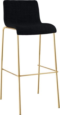 Clp Barhocker mit Lehne Hover, Barstuhl stapelbar mit Stoffbezug, Metallgestell Goldoptik, Stapelstuhl bis 150 kg belastbar, Farbe:schwarz