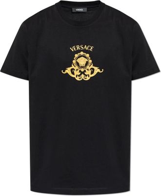 Versace Homme, Tops, Noir, Taille: S T-shirt slim en jersey de coton imprimé