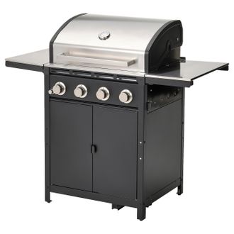 IKEA GRILLSK&Auml;R Gasgrill mit 2 Beistelltischen