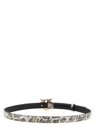 Pinko Python Print Leather Belt - gray