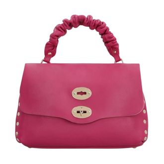 Zanellato Femme, Sacs, Rose, Taille: ONE Size Sac &agrave; poign&eacute;e sup&eacute;rieure en cuir avec ornements de clous