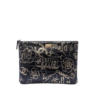 Chanel Pre-owned Embossed Calfskin Clutch - - Pre-owned - Damen - Schwarzk - ONE SIZE