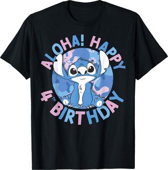Disney Lilo & Stitch Aloha Happy 4th Birthday T-Shirt