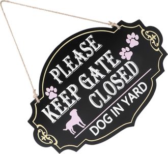 Valiclud Holzschild Zum Aufhängen Türschild Aus Holz Wandschild Im Vintage-Stil Bitte Tor Geschlossen Halten Haustier Warnschild Für Zuhause