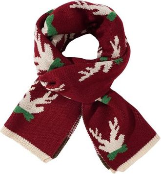 Feoya Echarpe de No&euml;l Tricot&eacute;e Unisexe Hiver Longue Echarpe Chauffe-Cou Douce Arbre &agrave; Rennes Flocons de Neige F&ecirc;tes de No&euml;l Chauffe-Cou pour Femmes Hommes F