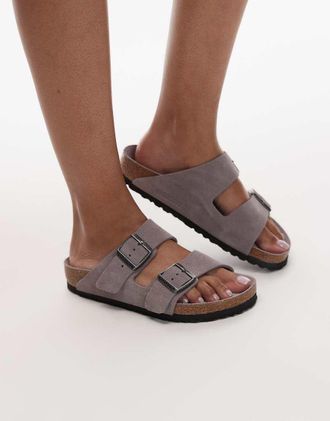 Birkenstock Arizona - Sandales en daim - Violet d&eacute;lav&eacute;