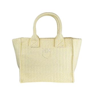 Pinko Pinko, Femme, Sacs, Jaune, Taille: ONE Size Mini Beach Shopper
