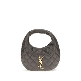 Saint Laurent Womens Gray Lamb Ovis Aries Shoulder Bag