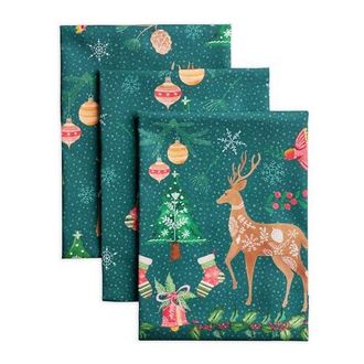 Maison d'Hermine Maison dHermine Lot de 3 torchons de cuisine 100% coton 70 x 50 cm Torchons r&eacute;utilisables en tissu absorbants avec boucle de suspension Cuisine D&eacute;cora