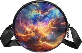 Generic Petit sac &agrave; bandouli&egrave;re circulaire pour femme, petit sac &agrave; bandouli&egrave;re avec fermeture &eacute;clair, bretelles r&eacute;glables, sac &agrave; main rond d&eacute;contract&eacute; pour fe
