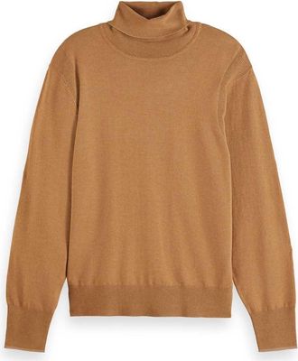Scotch & Soda Damen Relaxed-fit Roll Neck Pullover Sweater, Tobacco Melange, L EU