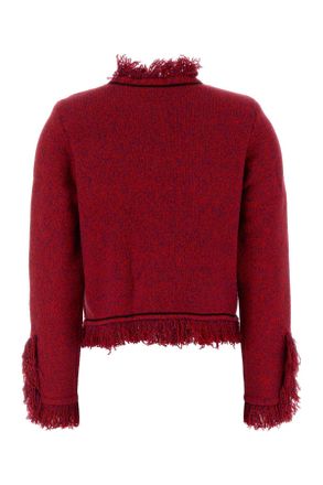 Self Portrait Frayed Blazer - Red