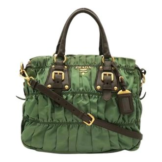 Prada Pre-owned Tessuto Nylon 2way Tote Bag - Femme - Pre-owned - Vert - Taille: ONE Size