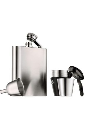 WMF Flachmannset Manhattan, Edelstahl, Metall, 6-teilig, 200 ml, 10x13 cm, Essen & Trinken, Barausstattung