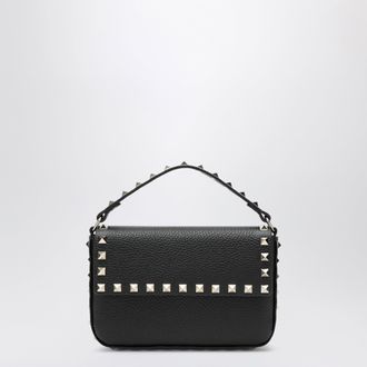 Valentino Garavani Rockstud Pouch aus genarbtem Kalbsleder in Schwarz