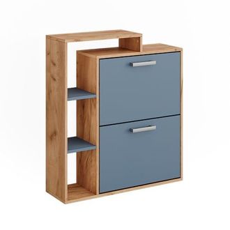 Vicco Basculeur &agrave; chaussures Orlando, Ch&ecirc;ne dor&eacute;/bleu, 80x90cm