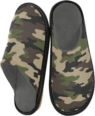 HMZXZ Pantoufles camouflage pour homme et femme, pantoufles dintérieur abstraites pour la maison, la chambre à coucher, les voyages, multicolore, 44/46 EU