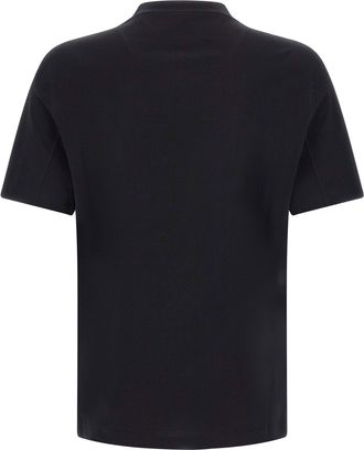 Brunello Cucinelli Logo-Embroidered Cotton T-shirt - Black