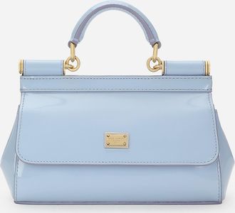 Dolce & Gabbana Henkeltasche Sicily Klein - Frau Handtaschen Hellblau Leder Onesize