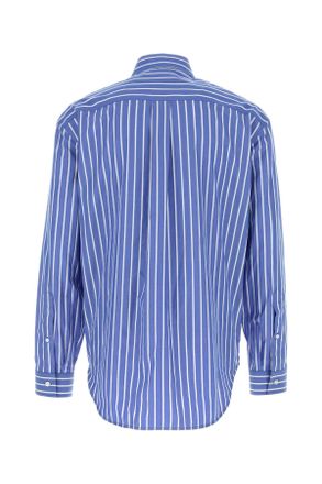 Balenciaga Striped Cotton Shirt - Blue