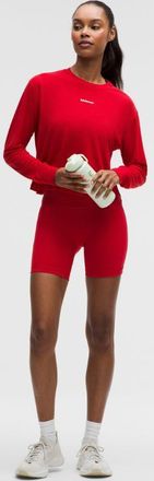 lululemon Short Wunder Train No Line taille haute pour Femmes - 15 cm - Rouge - Taille 10