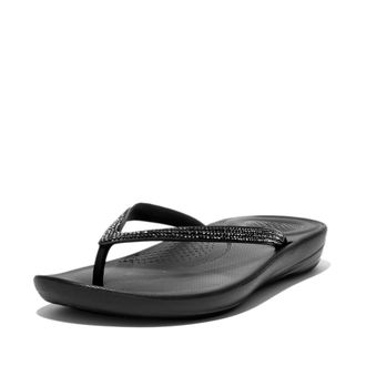 FitFlop Fino Damen Zehensteg-Sandalen mit Perlen-Clip, Platino, 41 EU, Platin, 42 EU