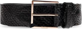 Max Mara Femme, Accessoires, Noir, Taille: S Mxatrine Leather Belt