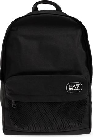 Emporio Armani Rucksack mit Logo-Patch - - Bags - unisex - Schwarzk - ONE SIZE