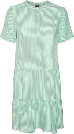 Vero Moda Vero Moda Womens VMBUMPY SS Short Dress WVN NOOS Kleid, Snow White/Stripes:Jade Cream, XS