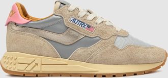 Autry Baskets Reelwind Daim Nylon Beige, Gris, Rose