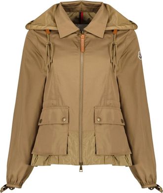 Moncler Femme, Vestes, Brun, Taille: 42 FR Adenium Hooded Jacket