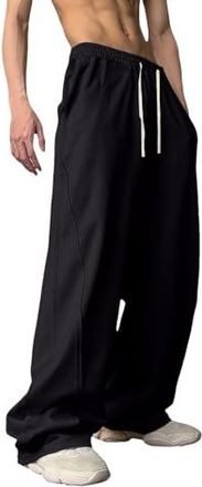 Generic Pantalon Jogging Baggy Homme Femme Taille Elastique Cordon de Serrage Pantalons Travail Jambe Large Cargo aves Poches D&eacute;contract&eacute; Y2K Surv&ecirc;tement Conf