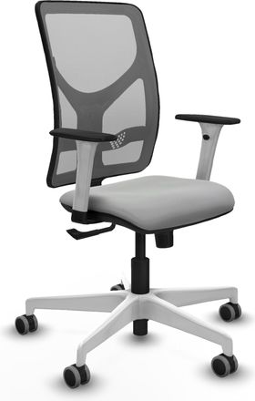 Piqueras y Crespo B&uuml;rostuhl, grau, mit wei&szlig;en und schwarzen Armlehnen, h&ouml;henverstellbare Lendenwirbelst&uuml;tze, ausgestattet mit 3 Positionen und Schneideschaum, Grau/Hell