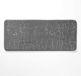 Douceur d'Intérieur Ricochet Badematte (50 x 120 cm), Anthrazit, einfarbige geprägte Mikrofaser