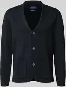 Christian Berg Regular Fit Strickjacke aus Woll-Mix mit Reverskragen