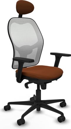 Piqueras y Crespo Moderner B&uuml;rostuhl mit 3D-Armlehnen, h&ouml;henverstellbarer Lendenwirbelst&uuml;tze und festem Kopfteil, ausgestattet mit Sincro 5 Positionen und injiziertem S