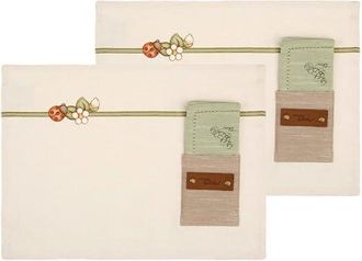 Thun Tischset 2er Set mit Tasche und Serviette 100% Baumwolle Country Bloom Collection Tischset 33x45 cm Serviette 40x40 cm