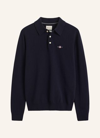 GANT Strick-Poloshirt blau