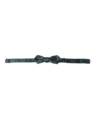 Dolce & Gabbana Green Silk Fantasy Adjustable Neck Men Papillon Bow Tie Dark