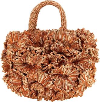 Ibeliv Femme, Sacs, Orange, Taille: ONE Size Crocheted Raffia Handbag