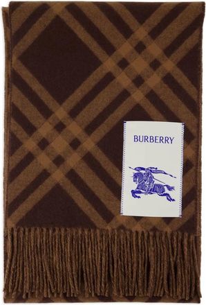 Burberry Karierter Schal mit Fransen - Braun