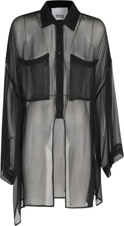 Erika Cavallini Semi Couture Femme, Blouses et Chemises, Noir, Taille: 40 FR Jess Shirt