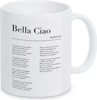 artboxONE Tasse Bella Ciao Lyrics von Cristina Castro Moral - Kaffeetasse Typografie