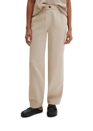 Marc O'Polo Dehnbund-Hose MARC OPOLO MINU Barrel, Damen, Gr. 38, N-Gr, smooth sand, Web, Obermaterial: 90% Lyocell, 10% Leinen, lang, Hosen, Model Minu barrel aus