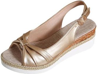 Generico Sandales &eacute;l&eacute;gantes pour femme, tongs pour femme, &eacute;l&eacute;gantes, orthop&eacute;diques, femmes, sandales d&eacute;t&eacute; confortables, esclave femme, or, 38 EU