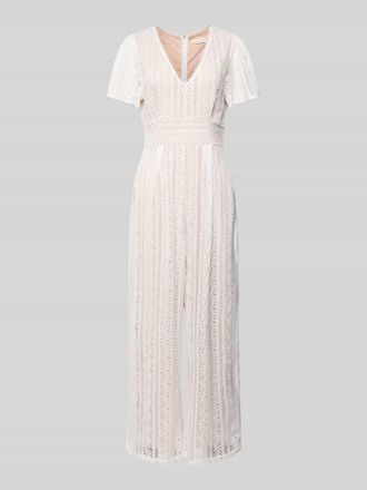 Apricot Jumpsuit mit V-Ausschnitt