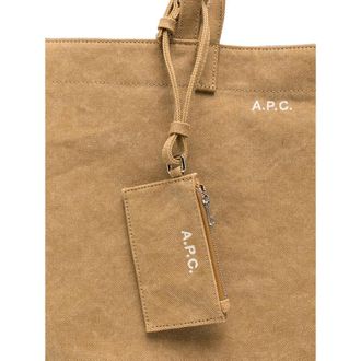 A.P.C. Suede Tote Bag - Beige