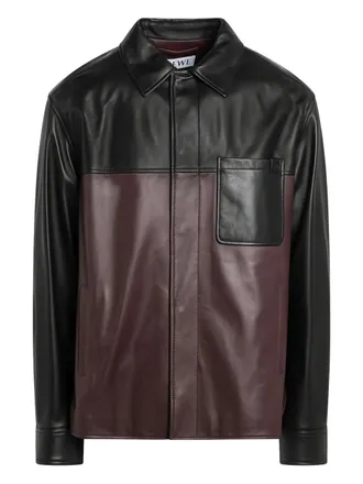 Loewe veste en cuir &agrave; design coulour block - Noir